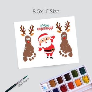 Christmas Reindeer Footprint Art, Merry Christmas, Reindeer Footprint ...