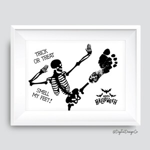 Halloween Footprint Art, Skeleton, Trick or Treat Smell My Feet ...