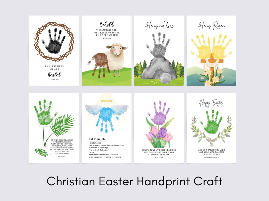 Religious Easter Handprint Art Craft, Palm Sunday Craft, Easter Story ...