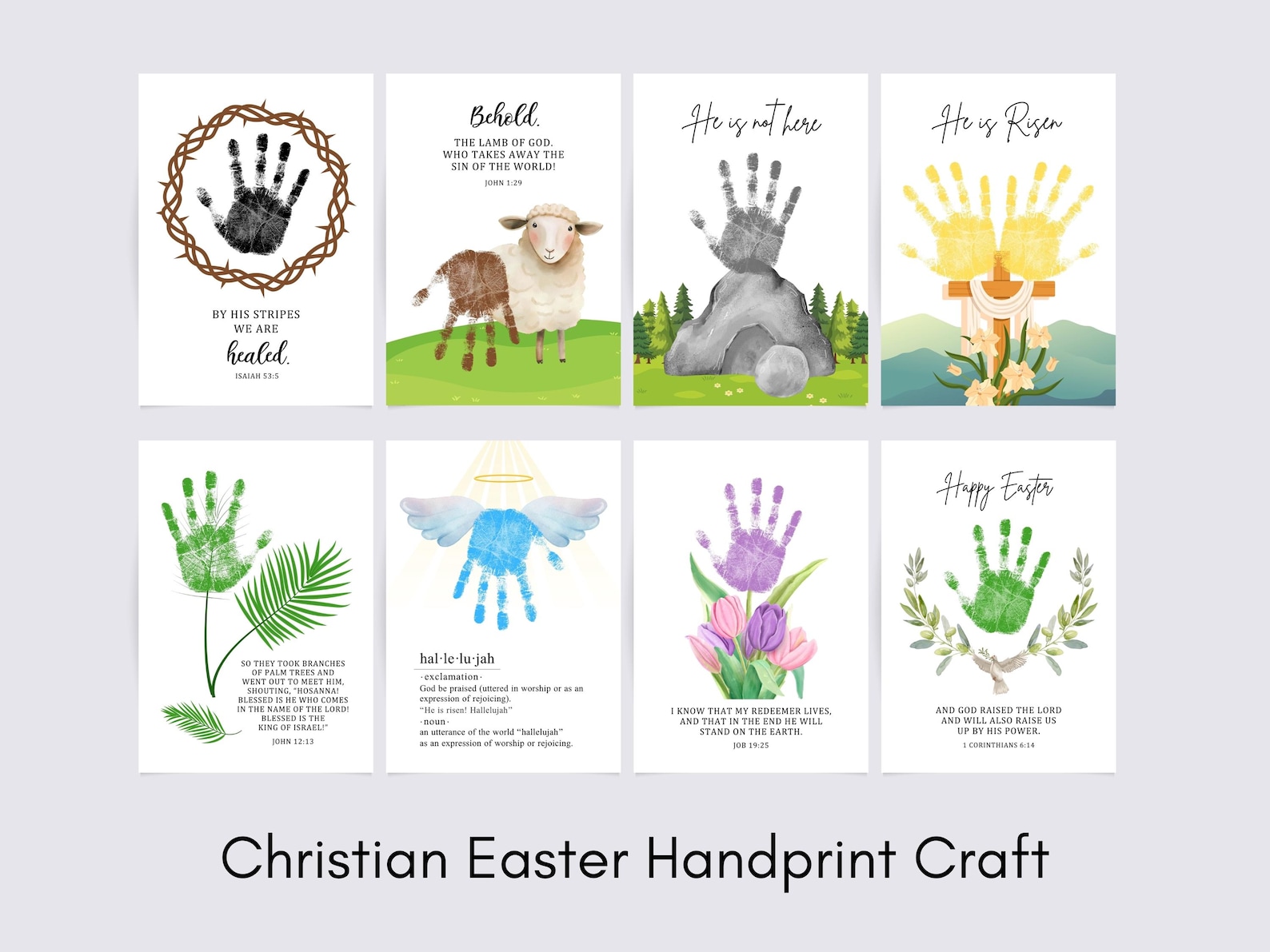 Religious Easter Handprint Art Craft, Palm Sunday Craft, Easter Story ...