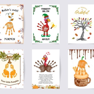 Thanksgiving Handprint Footprint Craft Bundle, Thanksgiving Handprint ...