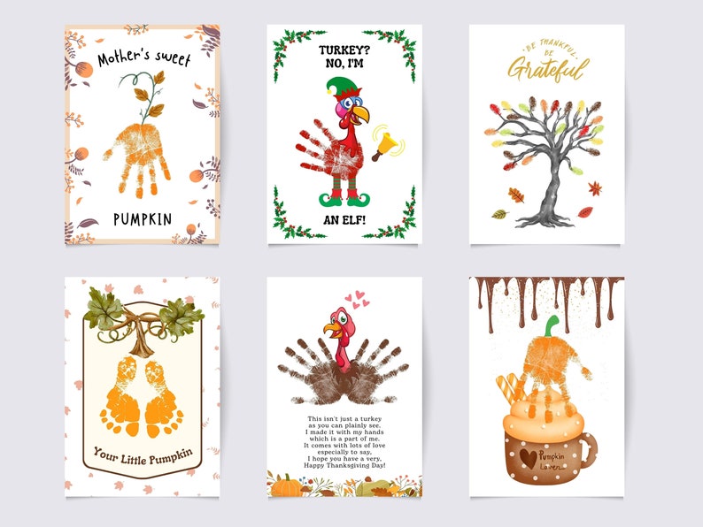 Thanksgiving Handprint Footprint Craft Bundle, Thanksgiving Handprint ...