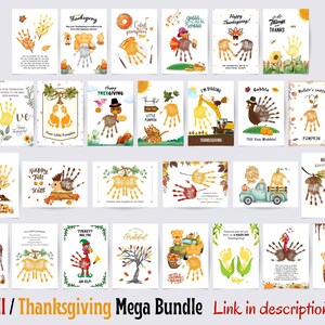 Thanksgiving Handprint Footprint Craft Bundle, Thanksgiving Handprint ...