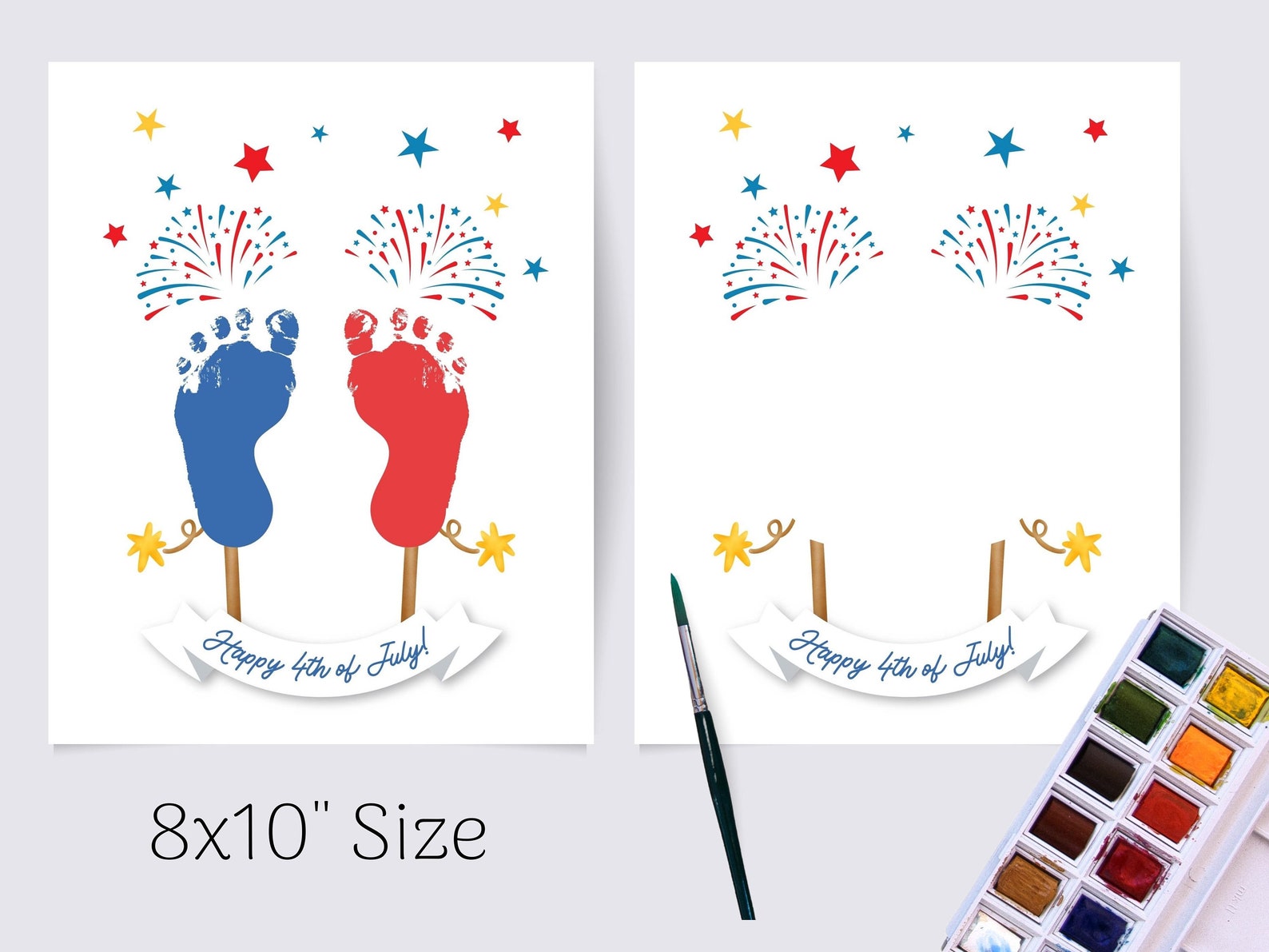 Firecrackers Footprint Handprint Art Craft 4th of July - Etsy