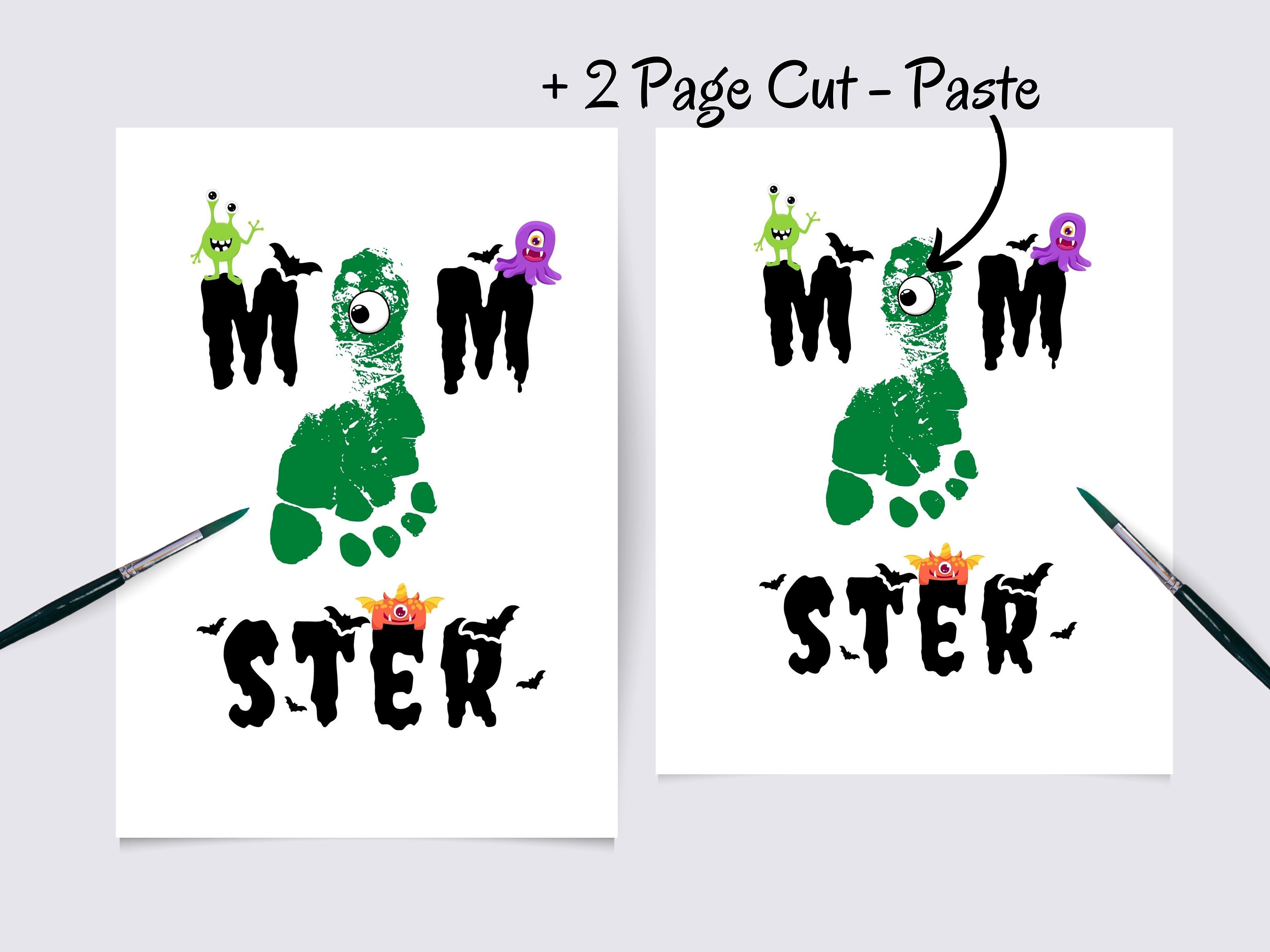 Halloween Handprint Footprint Craft Bundle, Halloween Handprint Art ...