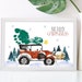 Merry Christmas Tree Footprint Craft, Watercolor Red Car Christmas Tree ...