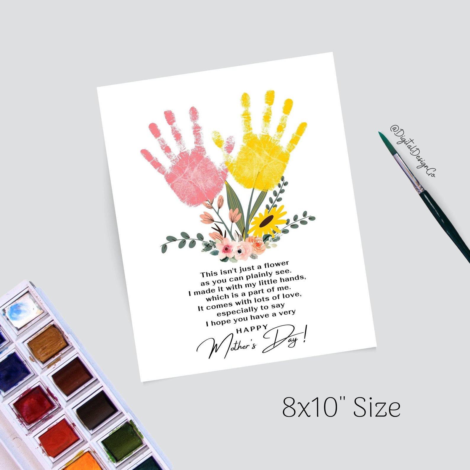 Mothers Day Handprint Craft, Happy Mothers Day, Poem, Flower Handprint ...