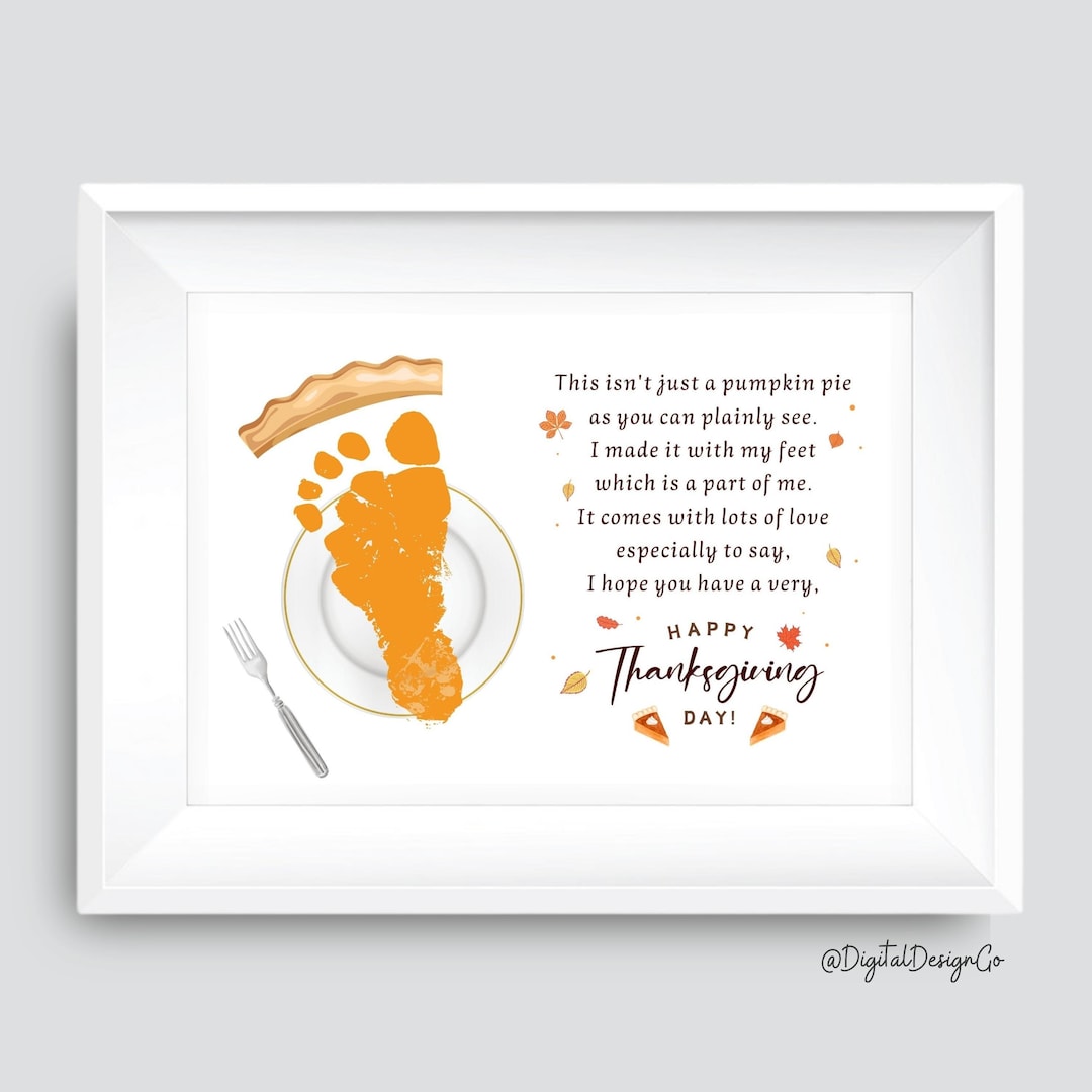 Thanksgiving Footprint Art Craft, Thanksgiving Poem, Pumpkin Pie ...