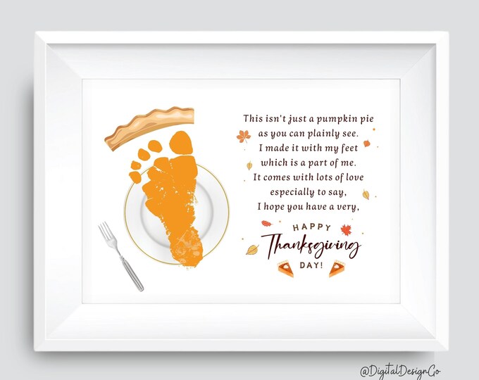 Thanksgiving Footprint Art Craft, Thanksgiving Poem, Pumpkin Pie ...