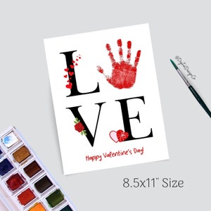 Love Handprint Art Craft, Happy Valentines Day, Love Craft for Kids ...