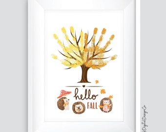 Hello Fall Handprint Art Baby Toddler Kids Art Craft DIY - Etsy