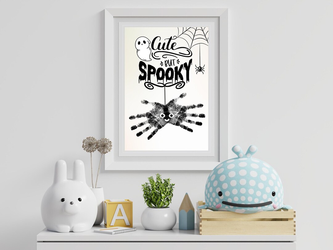 Cute but Spooky Halloween Handprint Hand Craft Art Spider - Etsy