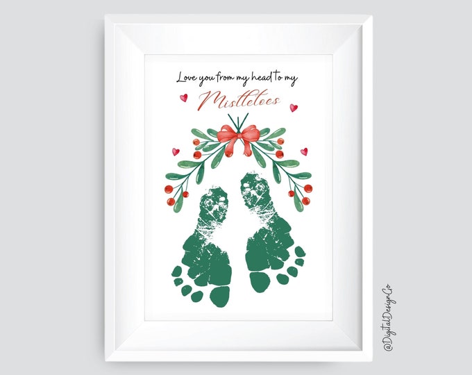 Christmas Footprint Art, Christmas Tree, Reindeer, Snowman Footprint ...