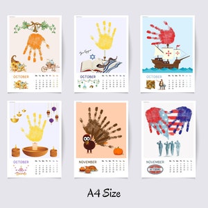 2023 Mega Handprint Calendar, Handprint Art Craft DIY Gift Child Baby ...