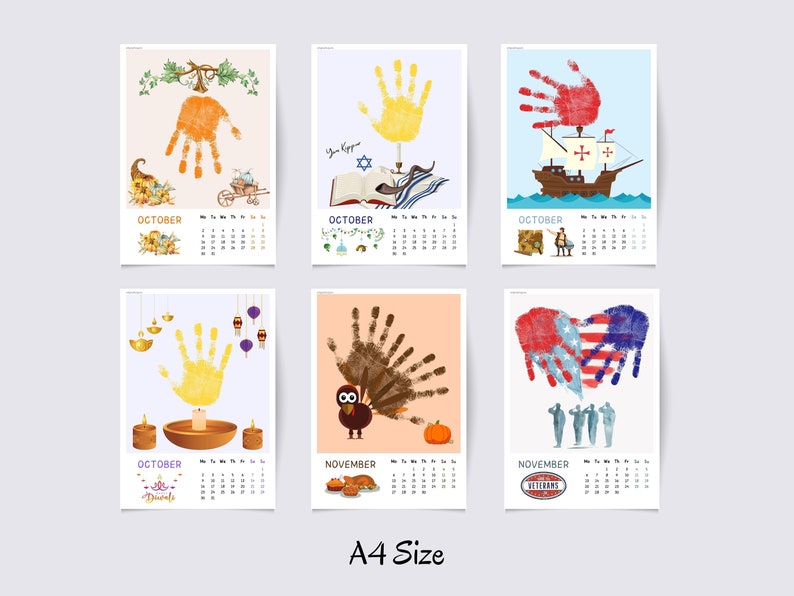 2023 Mega Handprint Calendar Handprint Art Craft DIY Gift - Etsy