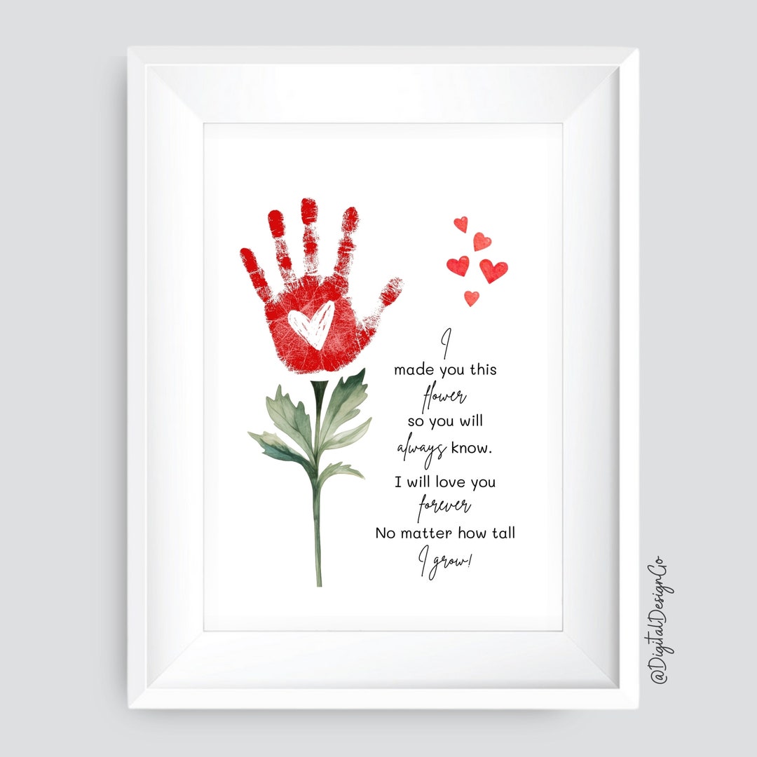 Flower Handprint Art Craft, Mothers Day, Kids Baby Toddler, DIY ...