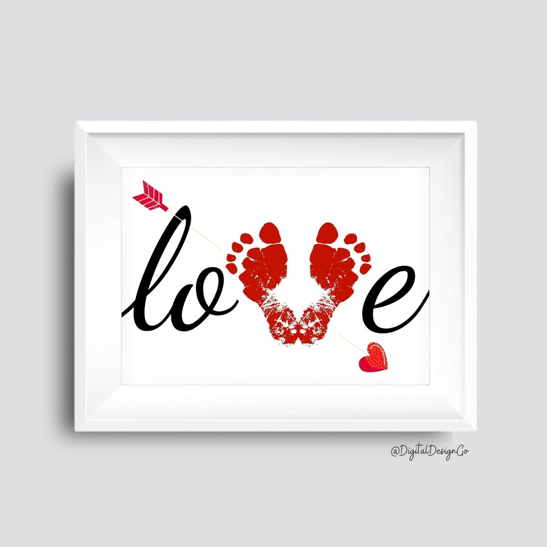Valentines Day Footprint Art Craft, Love Footprint, Kids Baby Toddler ...