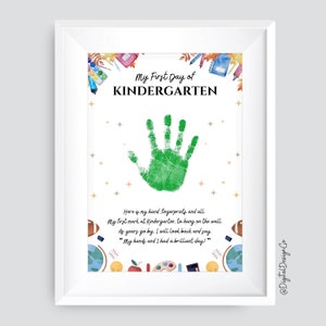 First Day of Kindergarten Handprint Art, First Day of School Sign, Back ...
