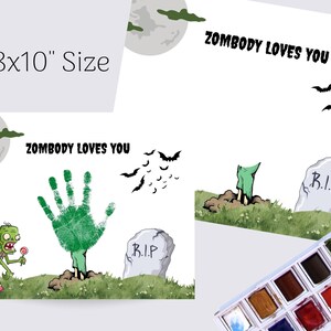 Zombody Loves You Handprint Art, Zombie Hand Handprint Craft, Halloween ...
