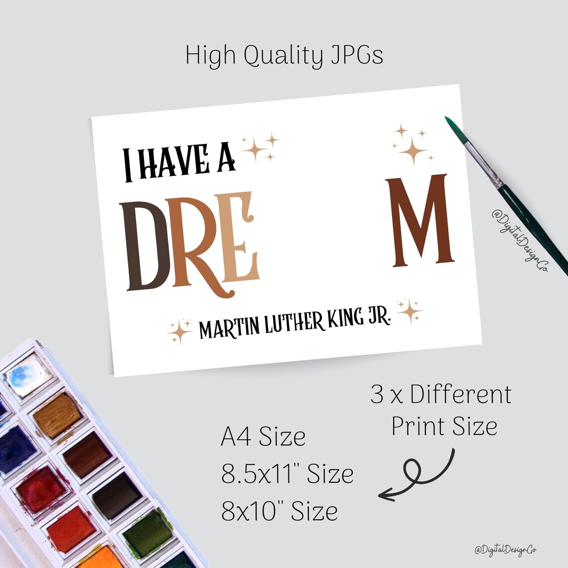 I Have A Dream, Black History Month Handprint Art, MLK Day Craft, Kids ...