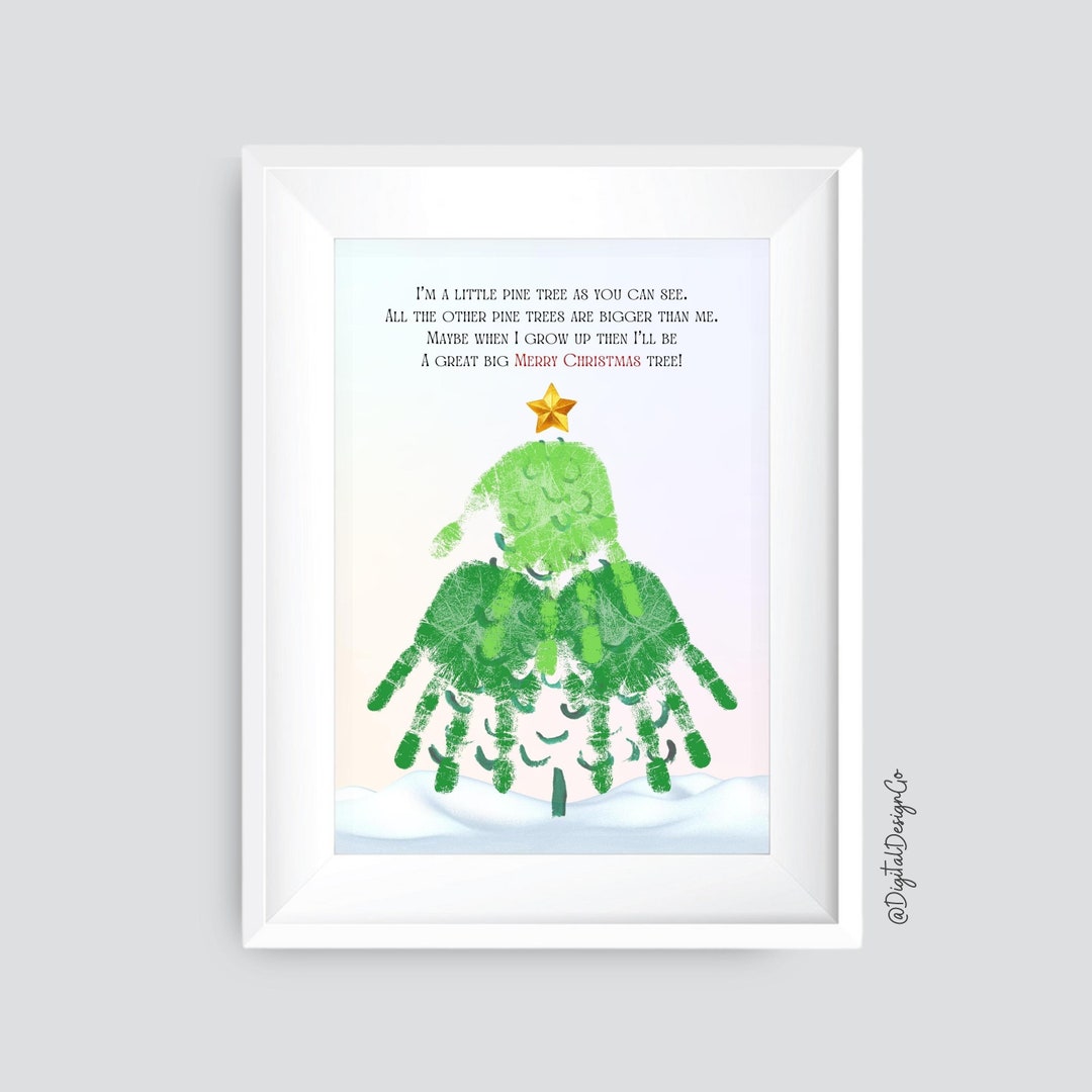Christmas Tree Handprint Art, Poem, Merry Christmas, Tree Handprint ...