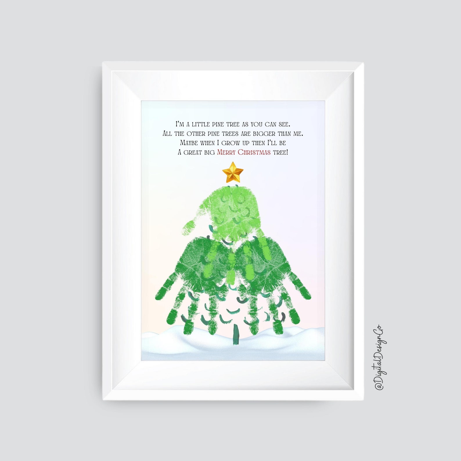 Handprint Christmas Tree Poem Printable