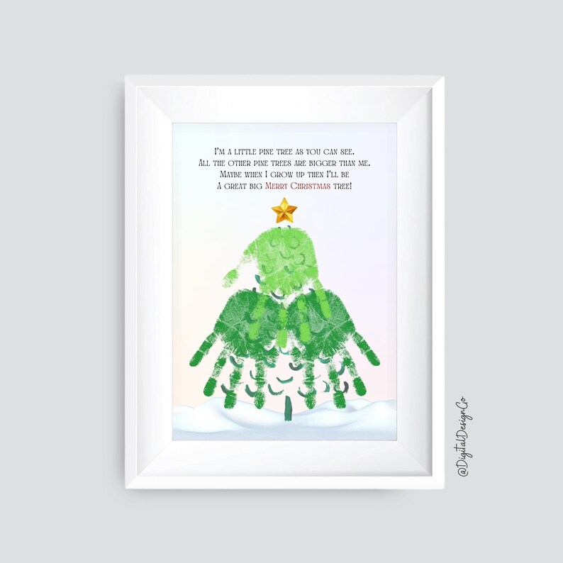 Christmas Tree Handprint Art Poem Merry Christmas Tree - Etsy