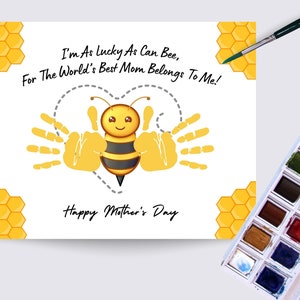 Mothers Day Handprint Art, Handprint Craft, Printable Gift, Bee ...