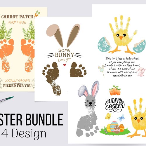 Easter Thumbprint Craft Handprint Art Toddler Craft - Etsy