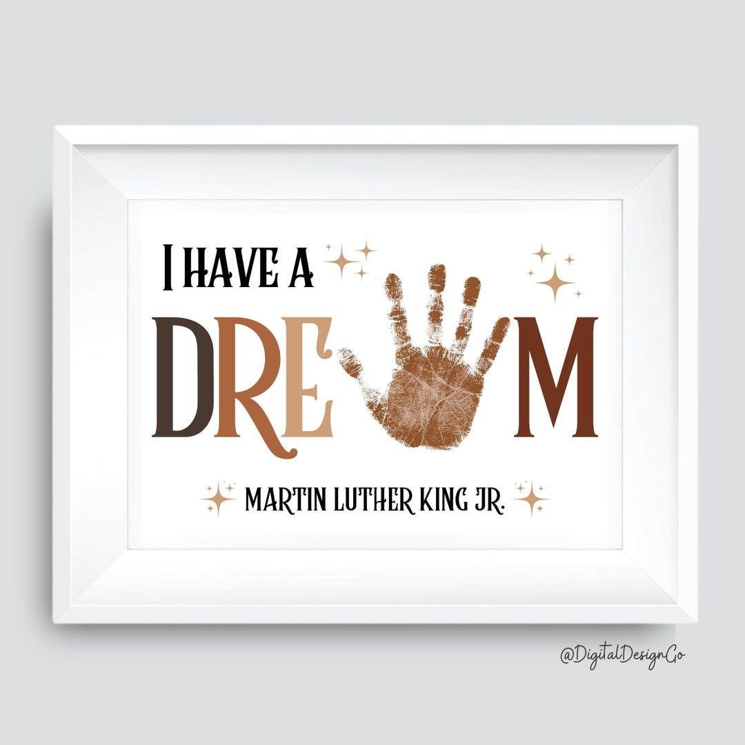 I Have A Dream, Black History Month Handprint Art, MLK Day Craft, Kids ...