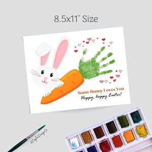 Some Bunny Loves You, Easter Handprint Art Craft, Bunny Carrot ...