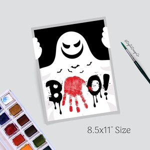 Boo Halloween Handprint Footprint Art Craft, Halloween, Ghost Handprint ...