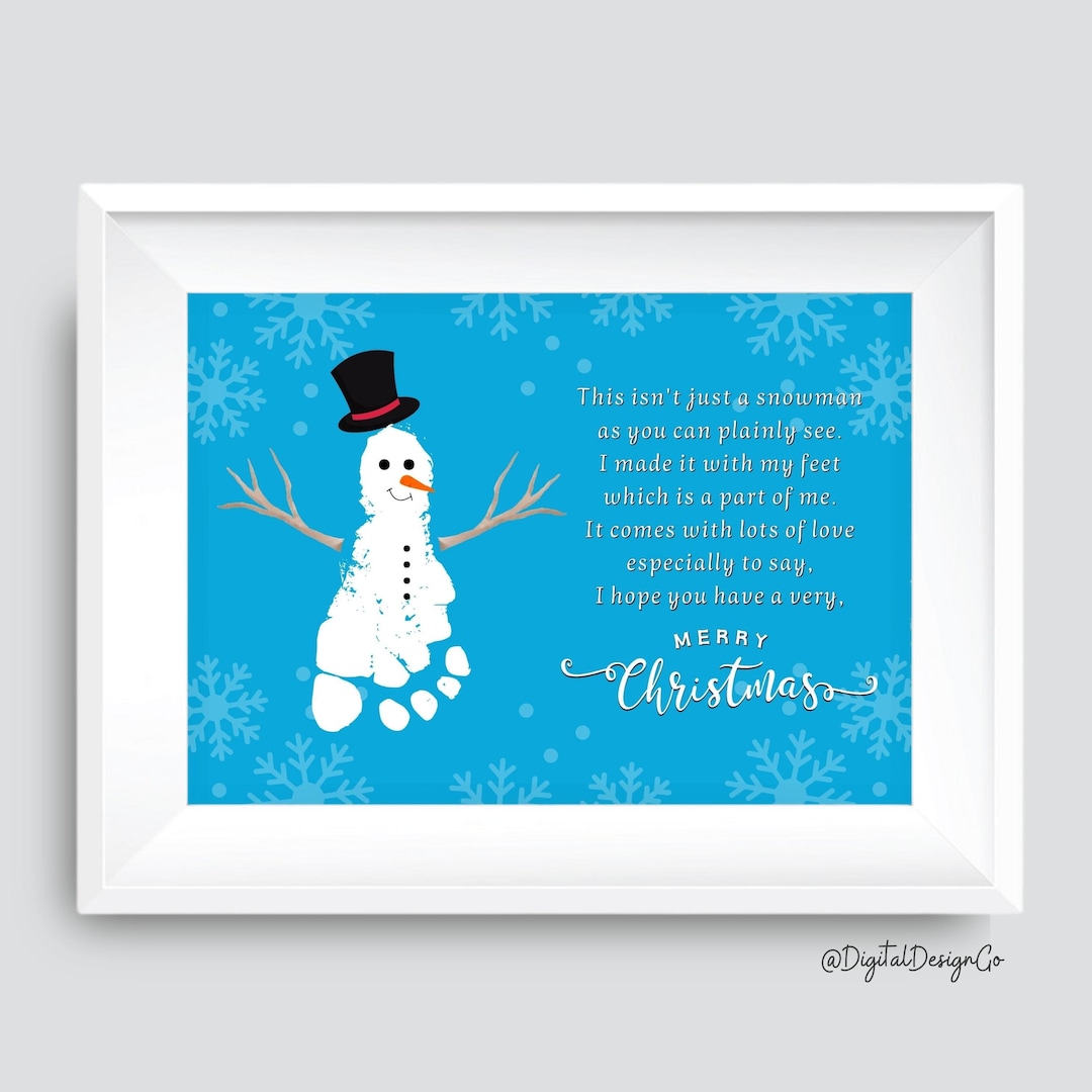 Snowman Footprint Art, Poem, Snowman Footprint Art Craft for Baby ...