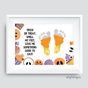 Halloween Footprint Art, Candy Frame, Trick or Treat Smell My Feet ...