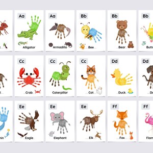Animal Alphabet Handprint Art Craft, My Handprint Alphabet Book, Baby ...