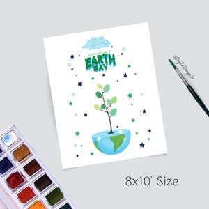 Earth Day Handprint Fingerprint Art Craft, Every Day is Earth Day, Kids ...