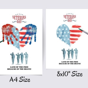 Veterans Day Bundle Handprint Art, Poem, USA Handprint Craft, Child ...