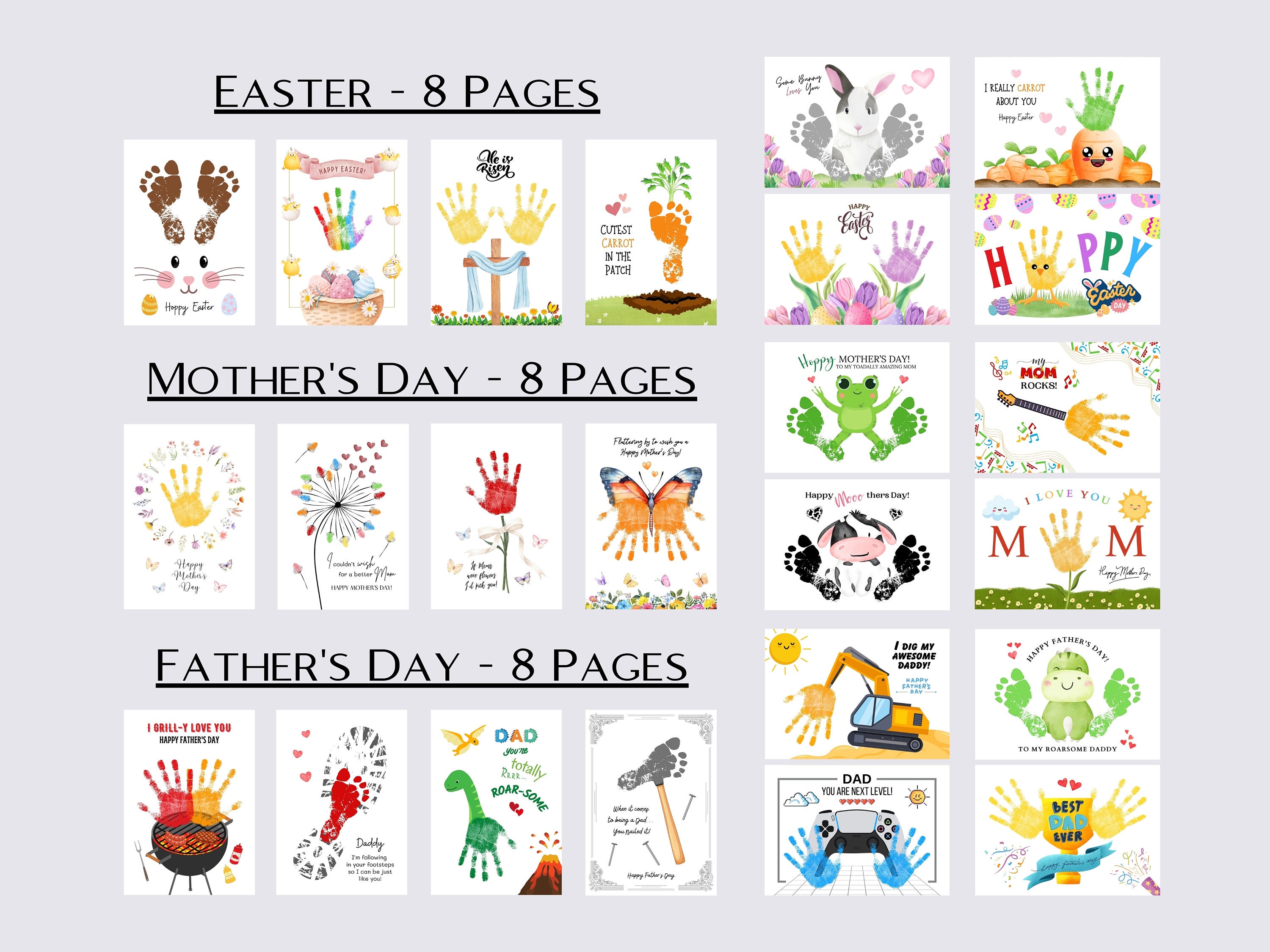 Yearly Mega Bundle, Handprint Footprint Art Craft, Full Year of Seasons ...