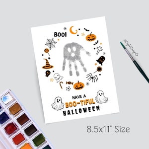 Have a Boo-tiful Halloween, Halloween Handprint Footprint Art, Ghost ...