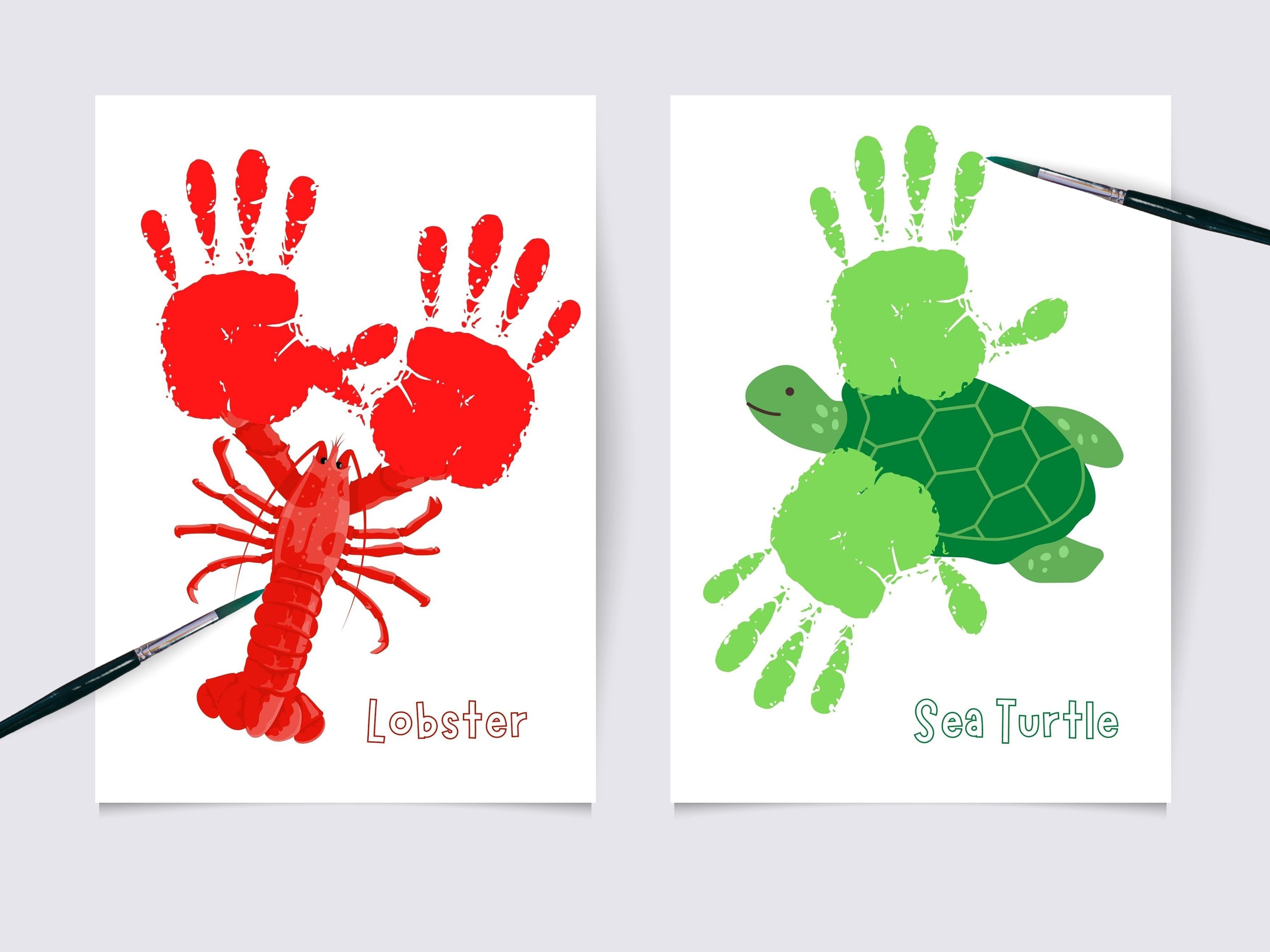 Sea Animals Handprint Art, Summer Craft, Classroom Nursery Activity ...