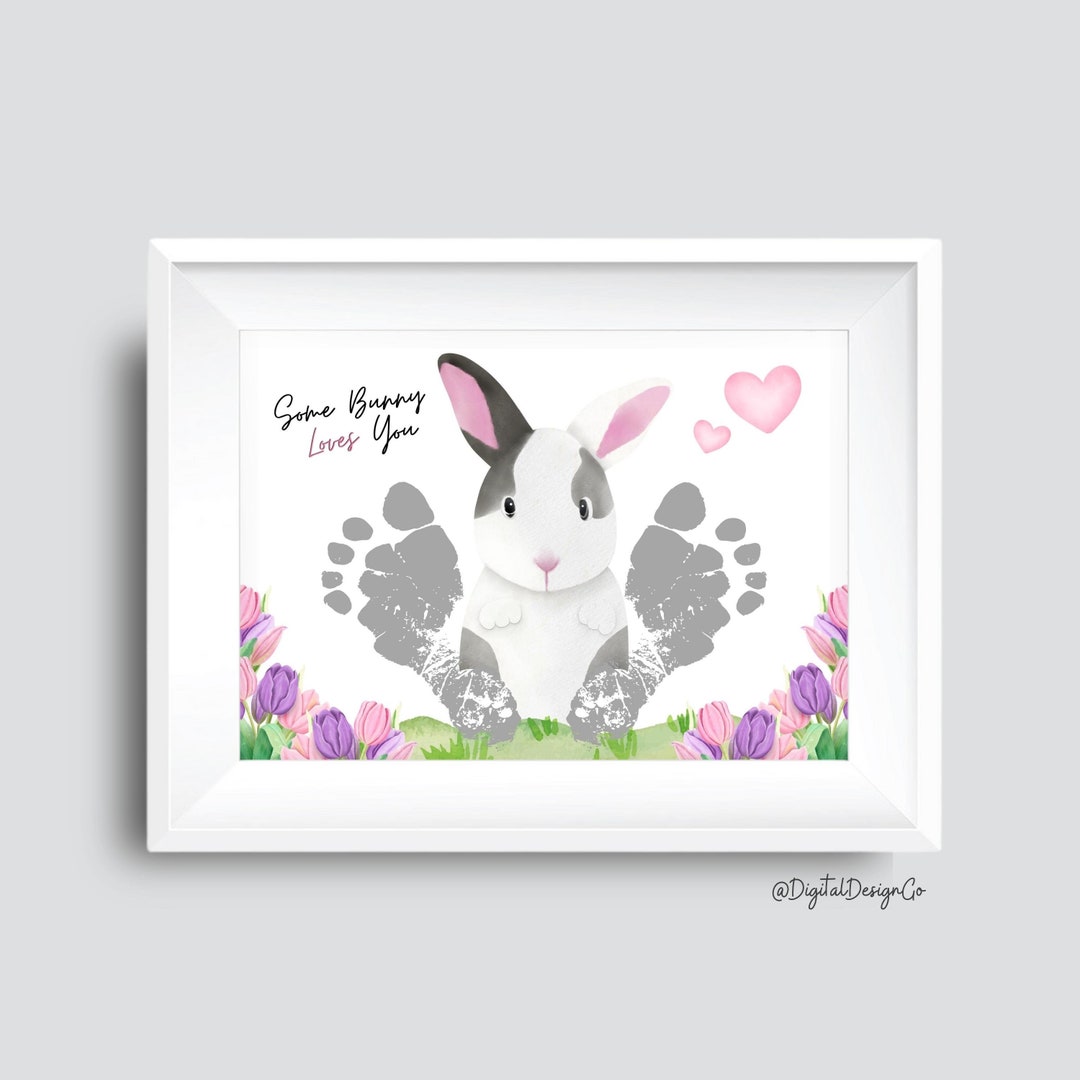 Easter Footprint Art Craft, Some Bunny Loves You, Tulip, Bunny ...