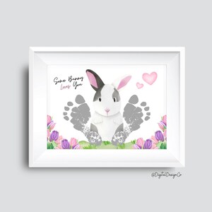 Easter Footprint Art Craft, Some Bunny Loves You, Tulip, Bunny ...