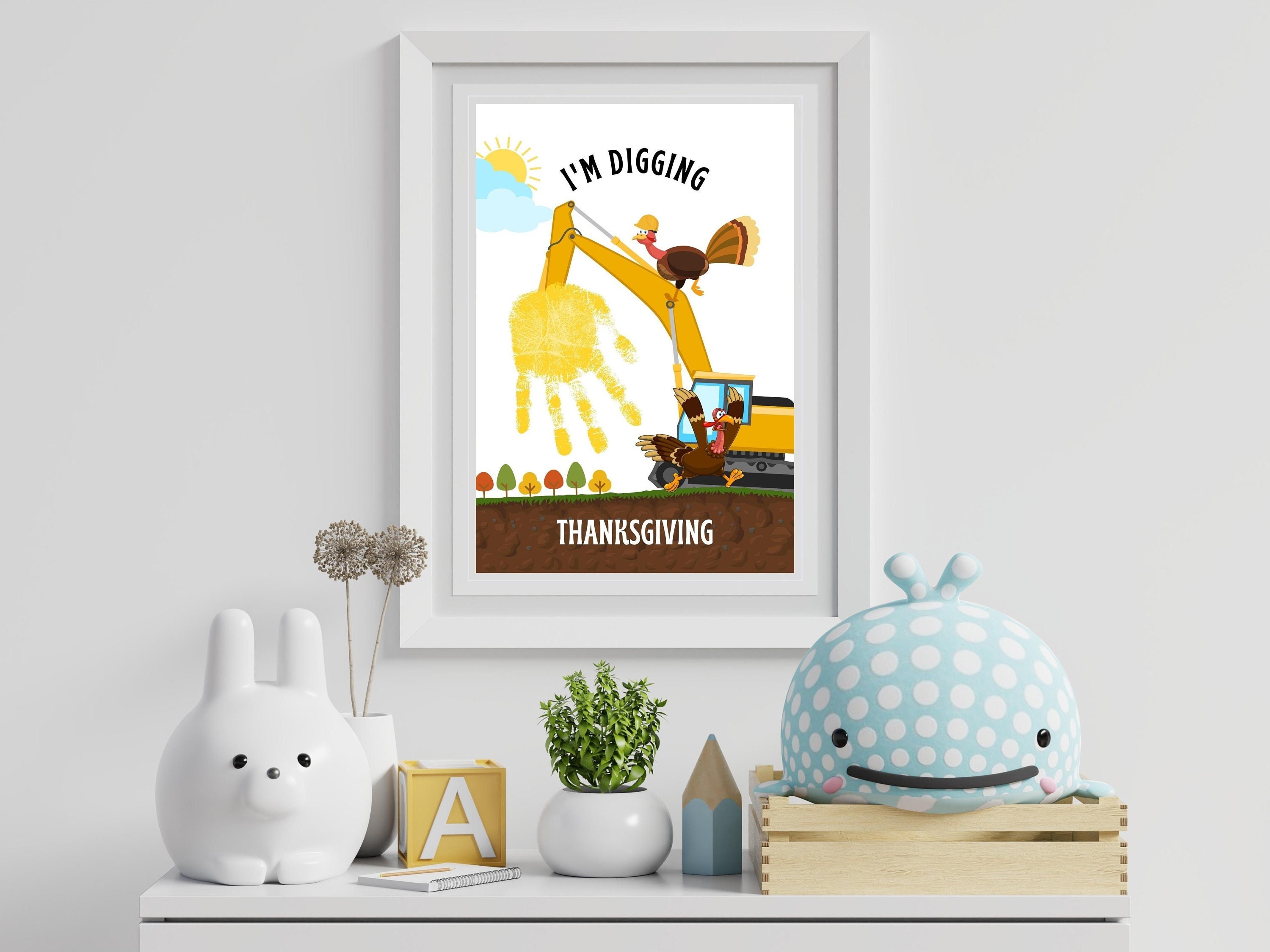 Thanksgiving Handprint Art I'm Digging Thanksgiving - Etsy