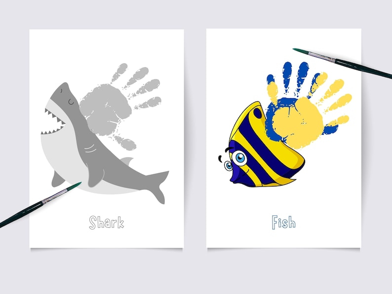Sea Animals Handprint Art, Summer Craft, Classroom Nursery Activity ...