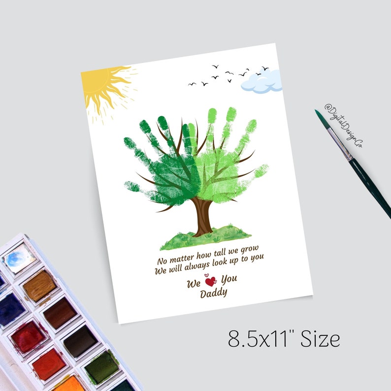 Father's Day Handprint Art Poem Daddy Tree Handprint - Etsy UK