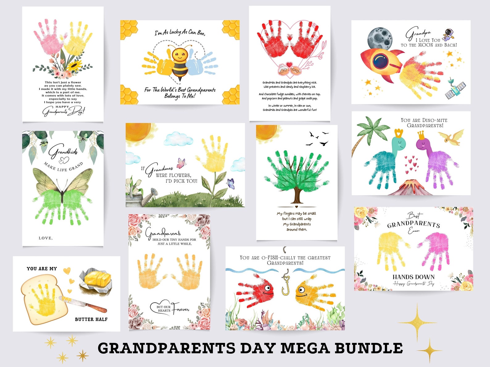 Grandparents Day Mega Bundle Grandparents Handprint Art - Etsy