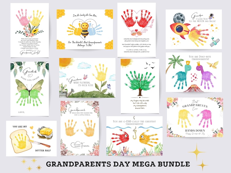 Grandparents Day Mega Bundle, Grandparents Handprint Art Craft, Gift ...