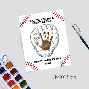 Father's Day Handprint Art Craft, Gift, Baseball Handprint Craft for ...
