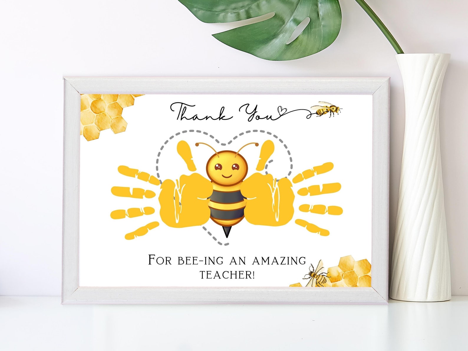Teacher Handprint Art Craft Teacher Gift Bee Thank You DIY - Etsy