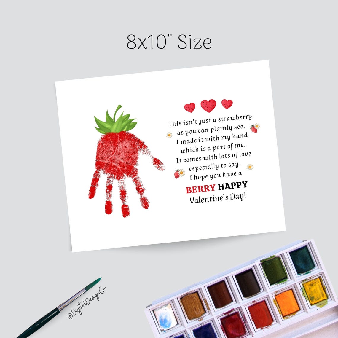 Valentine's Day Handprint Art, Berry Handprint Craft, Kids Baby Toddler ...